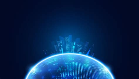 Abstract Global Dot Network Circle Digital Connection And Smart City Communication Futuristic On