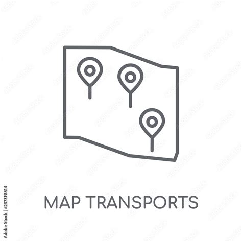 Map Transports Linear Icon Modern Outline Map Transports Logo Concept On White Background From