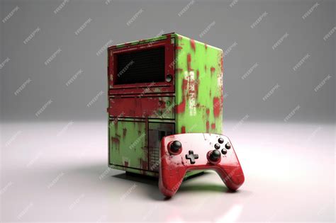 Premium Photo A Green And Red Game Controller Sits Next To A Controller