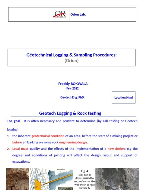 Geotech Logging And Sampling Procedures2022 Pdf Geotech Logging And Sampling Procedures2022 Pdf