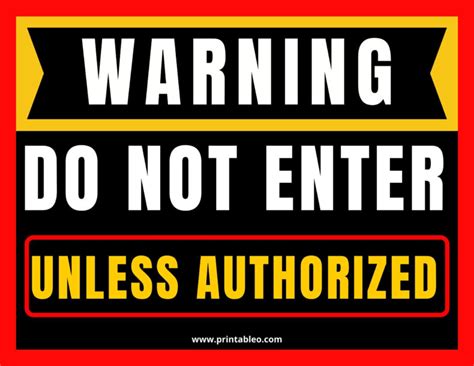 29 authorized person only sign download printable pdfs