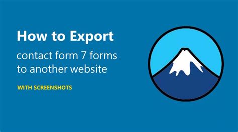 How To Export Cf7 Forms To Another Website With Screenshot