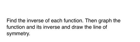 Solved Find The Inverse Of Each Function Then Graph The Chegg