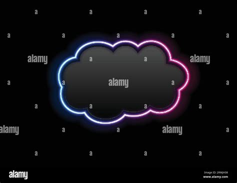 Black And Glowing Neon Cloud Hi Tech Abstract Background Vector Cloud Storage Design Stock