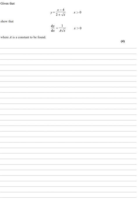 A Level Maths Test Differentiation Edexcel