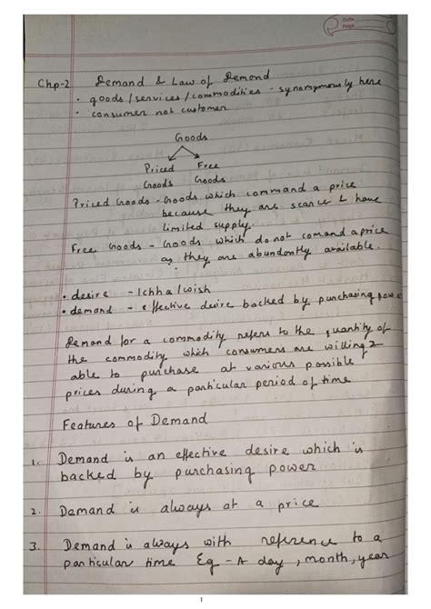 Solution Demand And Laws Of Demand Economics Notes Class 12