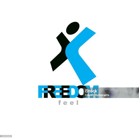 벡터 그림을 제기 도달 흥분된 추상 남자의 자유 개념 아이콘입니다 행복은 유의 상징 비즈니스 혁신 아이디어 개성 개념에 대한 스톡 벡터 아트 및 기타 이미지 Istock