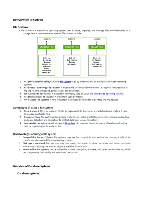 overview of file systems pdf databases file system