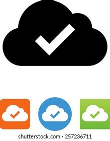 Cloud Check Mark Icon Stock Vector Royalty Free Shutterstock