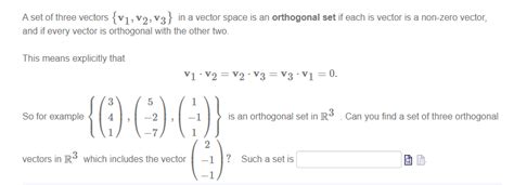 Solved A Set Of Three Vectors {v1 V2 V3} In A Vector Space