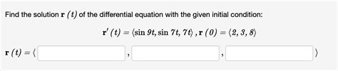 Solved Find The Solution R T Of The Differential Equation Chegg Com