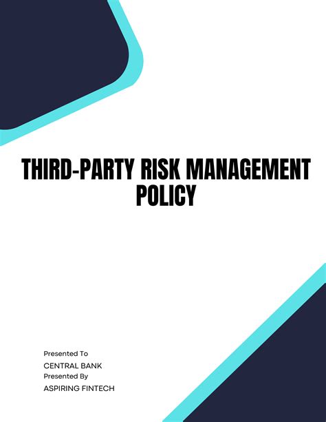 Third Party Risk Management Policy Template Banking And Fintech Policies Templates