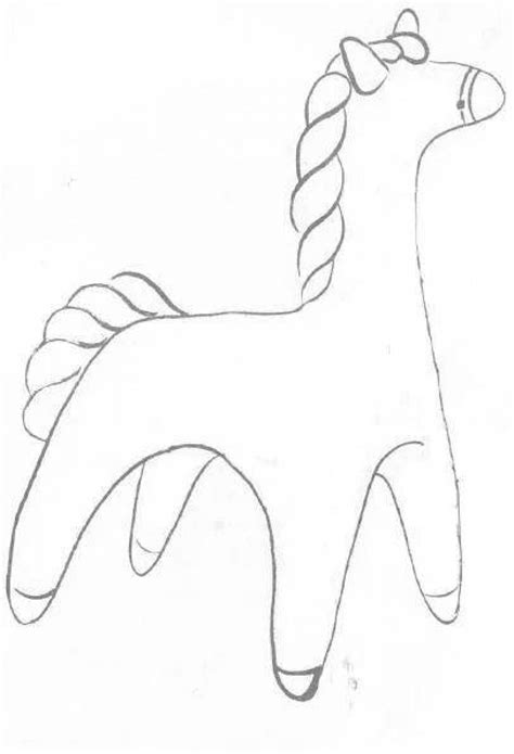 Раскраска Дымковская Лошадка Шаблон Для Детей 69 фото