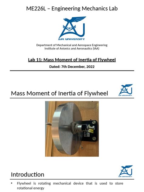 me 226l lab 11 flywheel mass moment of inertia engineering