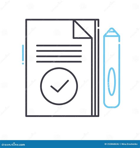Test Line Icon Outline Symbol Vector Illustration Concept Sign Stock Vector Illustration Of