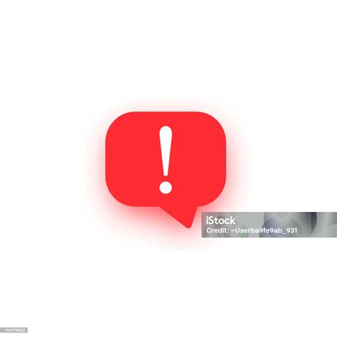 느낌표 벡터 아이콘 중요 한 표시 주의 로고 경고 연설 거품 빨간색 정지 기호 그림자 흰색 절연으로 그림 0명에 대한 스톡 벡터 아트 및 기타 이미지 Istock
