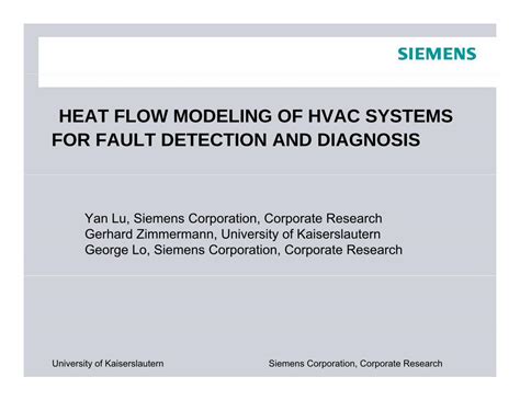 Pdf Heat Flow Modeling Of Hvac Systems For Fault Detection And Diagnosis · Heat Flow Modeling
