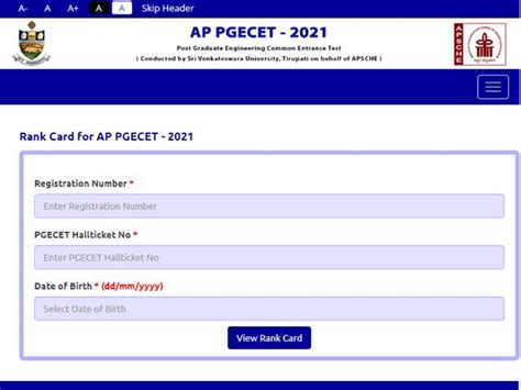 ap pgecet result 2021 declared download ap pgecet rank cards now on