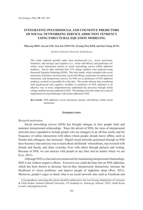 Pdf Integrating Psychosocial And Cognitive Predictors Of Social