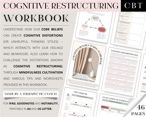 Cognitive Restructuring Workbook Challenge Core Beliefs Self Limiting Beliefs Unhelpful