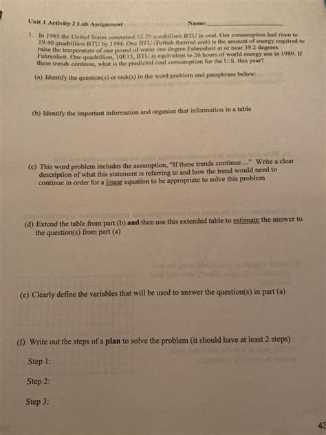 Solved Unit 1 Activity 2 Lab Assignment Name 1 In 1985 The
