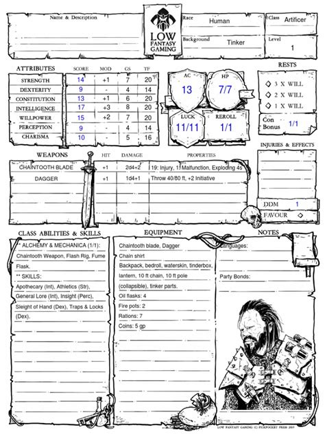 Artificer Pregen Deluxe Pdf