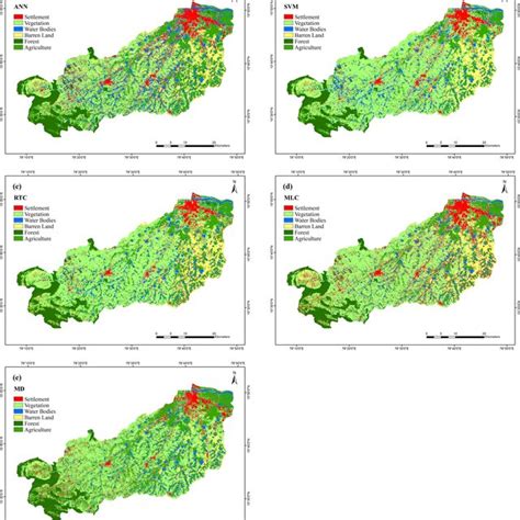 lulc map a ann b svm c rtc d mlc e md download scientific