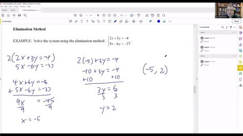 Solving Systems Of Linear Equations Using The Elimination Method Youtube
