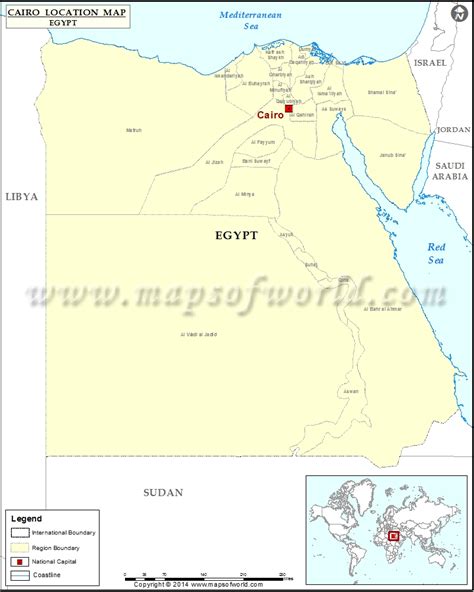 Where Is Cairo Location Of Cairo In Egypt Map