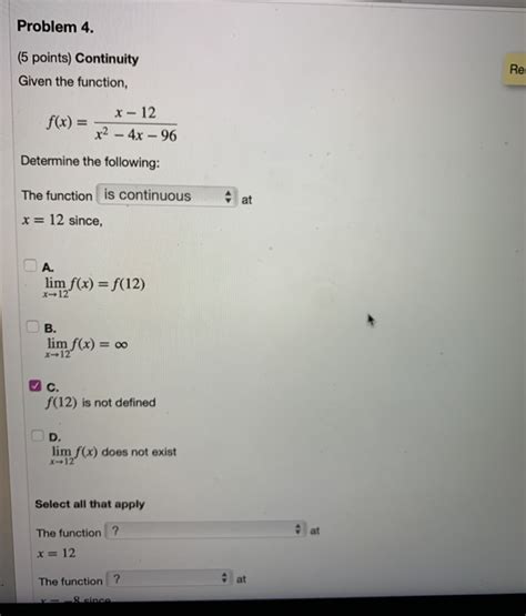 solved problem 4 5 points continuity given the function