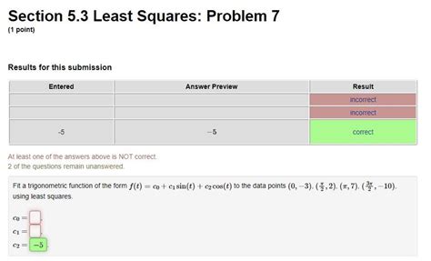 Solved Section 53 Least Squares Problem 7 1 Point