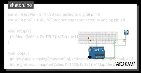 Potientiometer Led Wokwi Esp32 Stm32 Arduino Simulator