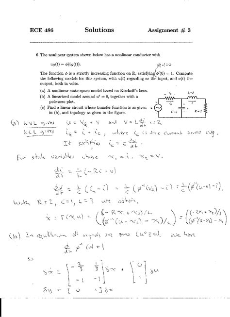 Control Systems Solved Assignment 3 Ece 486 Docsity