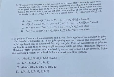 Solved 6 5 Points You Are Given A Robot And An A By N