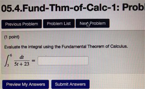Solved 05 4 Fund Thm Of Calc 1 Probl Previous Problem