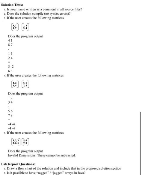 Solved Lab Matrix Subtraction Objective Write A Program Chegg