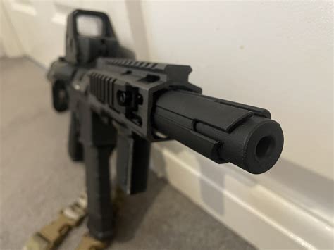 Stl File Airsoft Integrated Suppressor Silencer With Recessed 14mm Ccw Thread Aggressive