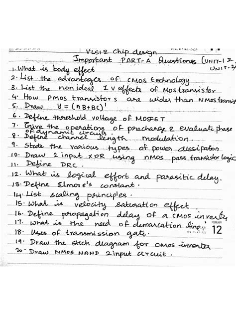 Vlsi Unit 1 And 2 Important Questions Pdf