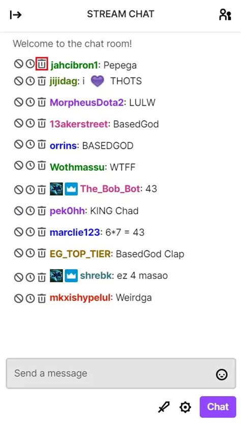 how to delete messages as a mod on twitch