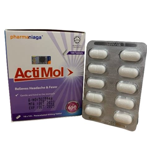 Actimol 650mg Tablets 10 Strips Exp 12 2025 Shopee Malaysia