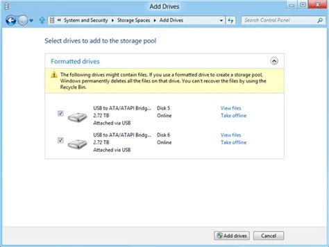 how to use storage spaces in windows 11 via control panel