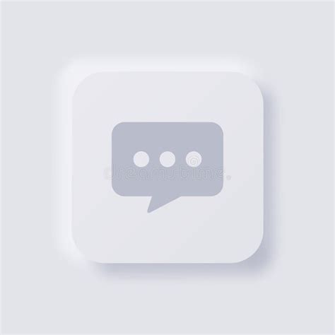 Speech Balloon Icon White Neumorphism Soft UI Design For Web Design Stock Vector