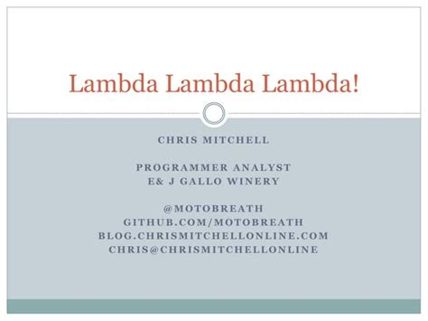 Lambda Lambda Lambda Ppt