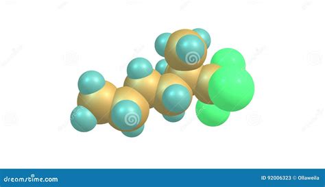 1 1 1 Trichloro 2 2 Dimethylhexane Molecular Structure Isolated On White Stock Illustration