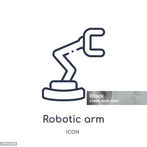 Linear Robotic Arm Icon From Industry Outline Collection Thin Line Robotic Arm Icon Isolated On