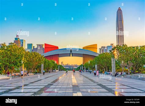 Shenzhen China October 29 This Is A View Of The Shenzhen Civic Center And Famous Ping An