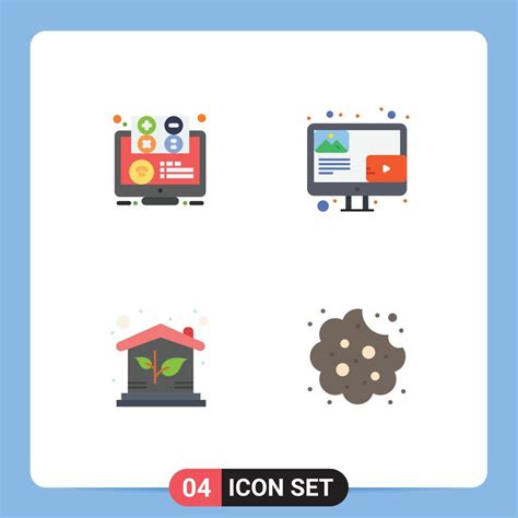 User Interface Pack Of 4 Basic Flat Icons Of Elearning Screen Education Blog House Editable