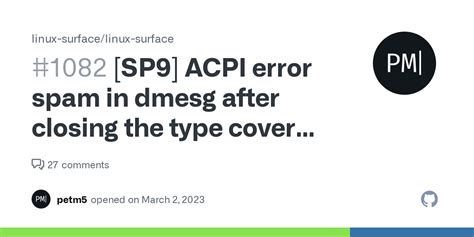 Sp9 Acpi Error Spam In Dmesg After Closing The Type Cover With The