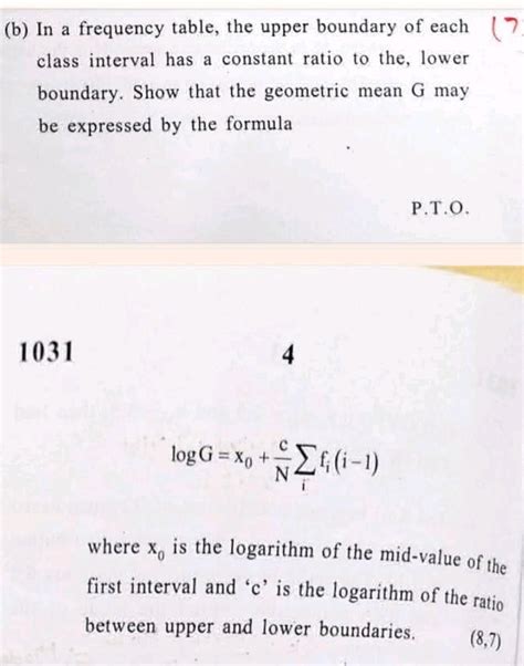 B In A Frequency Table The Upper Boundary Of Each Class Interval Has