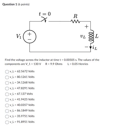 Solved Question 1 6 Points Find The Voltage Across The